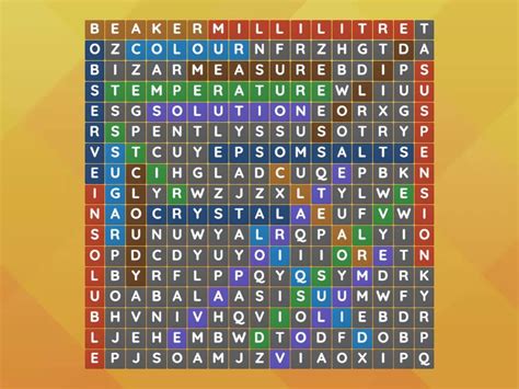 Year 5 Materials Dissolving And Separating 1 Wordsearch