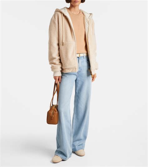Terry Zip Up Hoodie In White Moncler Mytheresa