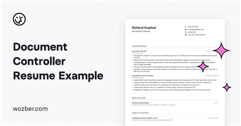Document Controller Resume Example