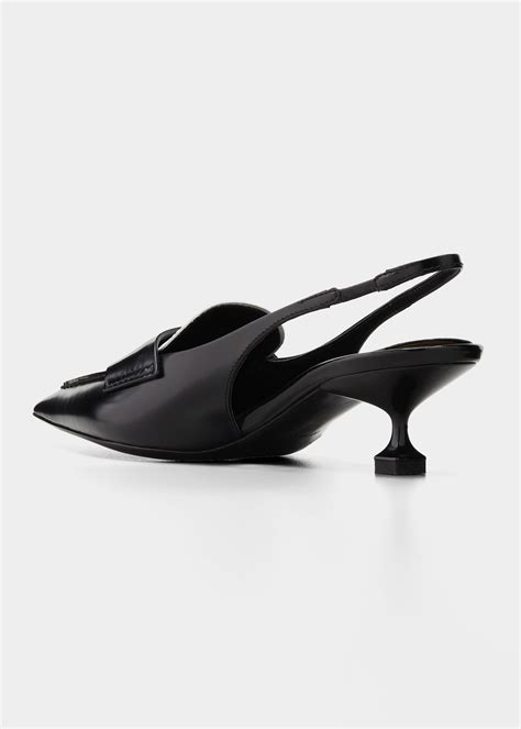 Miu Miu Bicolor Slingback Penny Loafer Pumps