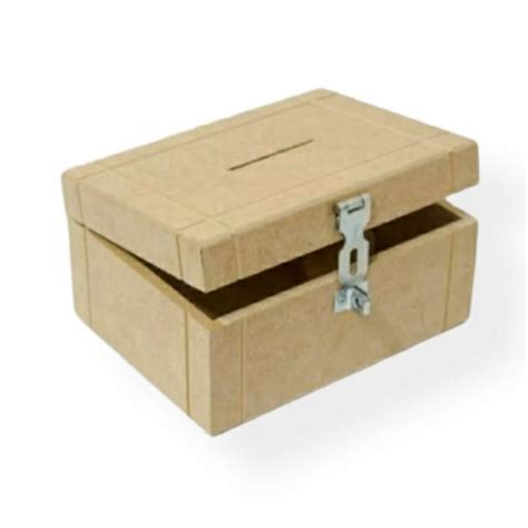 Caixa Cofre Em Mdf Cru Frisado Fecho Cadeado Shopee Brasil