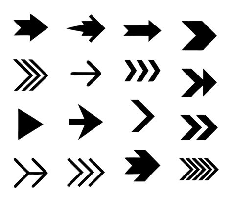 Premium Vector Arrow Icon Black Business Sticker Direction Symbol Vector Set