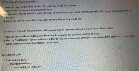Solved Write Some Python Code Below To 1 Ask The User For