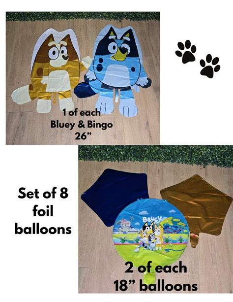 Bluey And Bingo Themed Balloon Set Of 8 Etsy