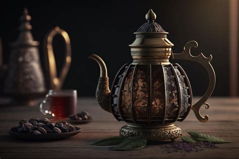 Premium Photo A Still Life Of A Teapot And A Cup Of Tea On A Table