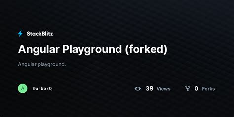 Angular Playground Forked Stackblitz