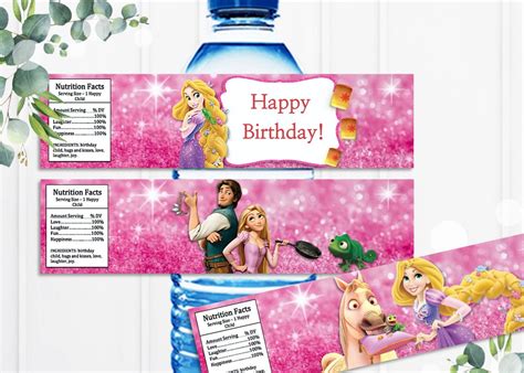 Rapunzel Water Bottle Label Rapunzel Bottle Label Water Bottle Label