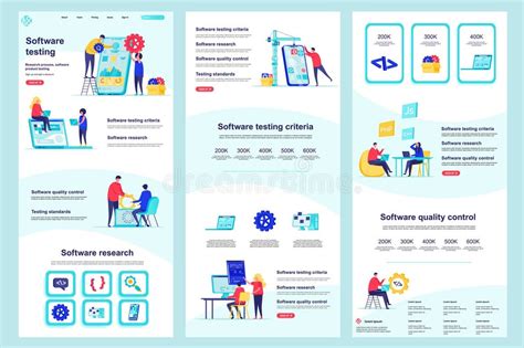 Software Testing Flat Landing Page Programs Debugging And Optimization Corporate Website Design