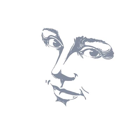Premium Vector Hand Drawn Monochrome Portrait Of Delicate Good