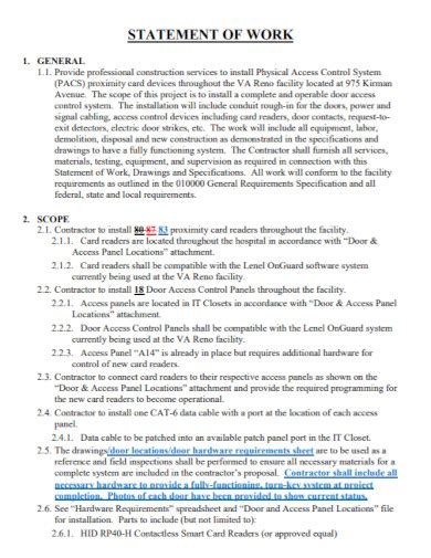 10 Construction Statement Of Work Examples To Download