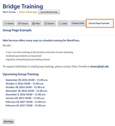 Group Pages Support And Training Web Services Uf Health University
