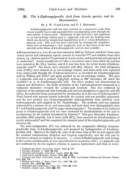 35 The 4 Hydroxypipecolic Acid From Acacia Species And Its