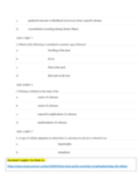 SOLUTION Test Bank Porth S Essentials Of Pathophysiology 5th Edition