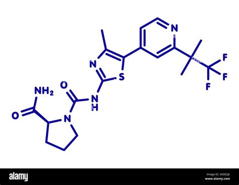 Alpelisib Cancer Drug Molecule Pi3k Inhibitor Blue Skeletal Formula