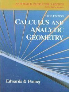 Calculus And Analytic Geometry Edwards C H 9780131112049 AbeBooks