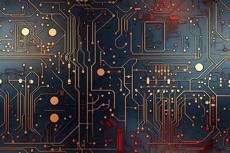 Premium Ai Image Seamless Pattern Of A Microchip Circuit With Digital
