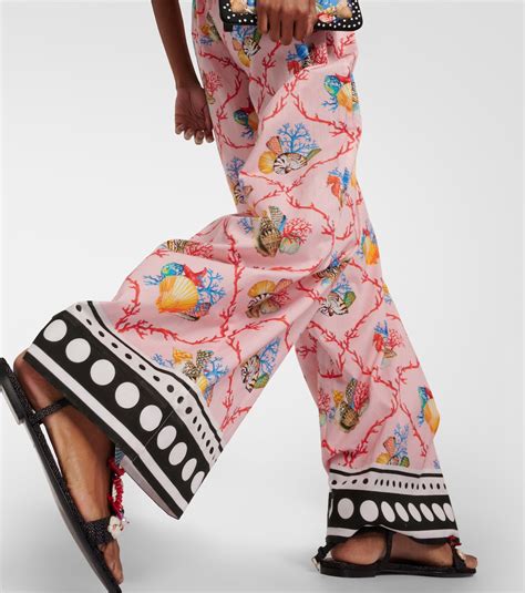 Capri Printed Cotton Palazzo Pants In Multicoloured Dolce Gabbana