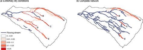 Maps Showing Subsurface Flow Pathways Starting From Five Selected