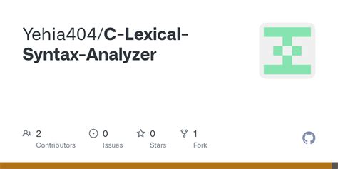 Github Yehia C Lexical Syntax Analyzer