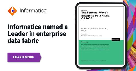 Informatica On Linkedin The Forrester Wave™ Enterprise Data Fabric