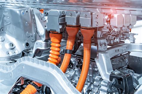 파워트레인과 파워 커넥션을 갖춘 전기자동차의 섀시 에코카 컨셉의 전기 시스템 케이블에 대한 스톡 사진 및 기타 이미지 케이블 교통수단 순서 Istock