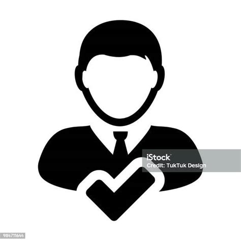 플랫 컬러 문양 그림에서 사용자 아이콘 벡터 남성 사람 프로필 아바타 기호를 허용 감독에 대한 스톡 벡터 아트 및 기타 이미지