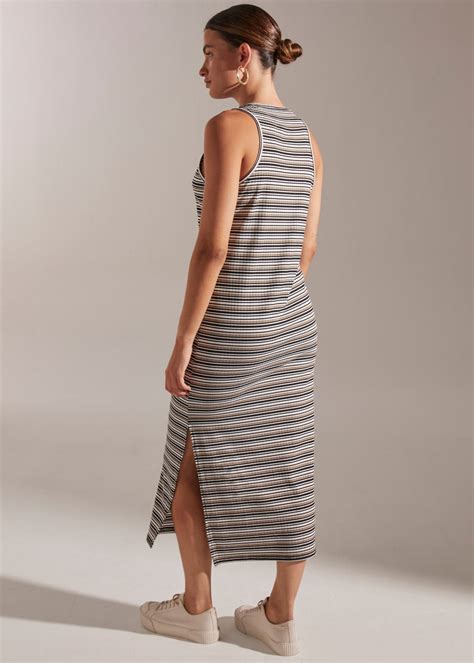 Multicoloured Stripe Ribbed Dress Matalan