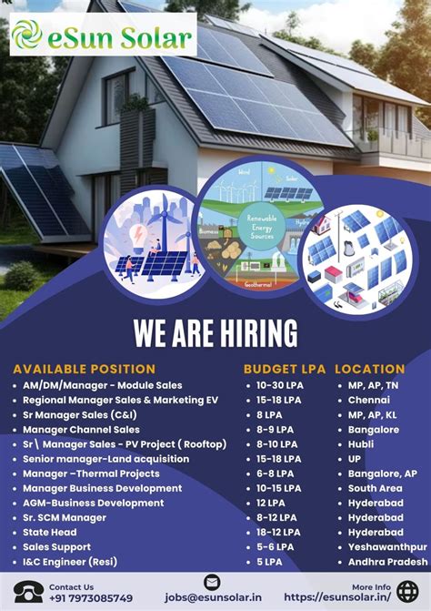 Esun Solar On Linkedin Experienced Persons Can Share Your Cvs With