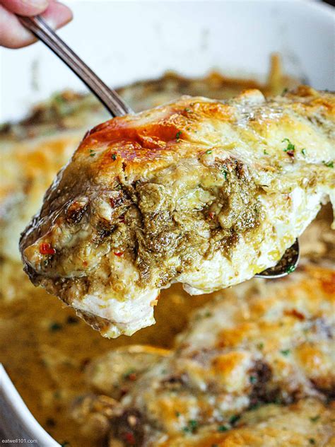 Baked Pesto Chicken Recipe Pesto Chicken Casserole Recipe — Eatwell101