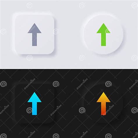Upload Button Arrow Icon Set Multicolor Neumorphism Button Soft Ui