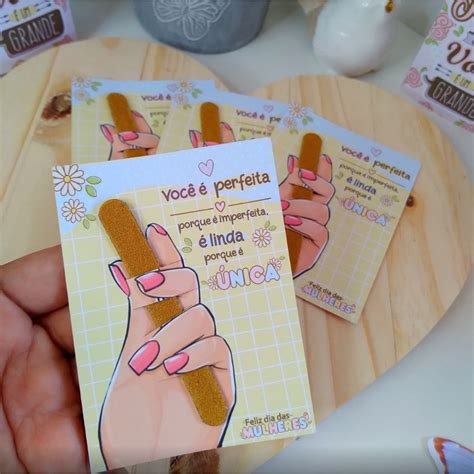 Brinde Dia das Mulheres Cartão Mini Lixa de Unha Lembrancinha clientes Shopee Brasil