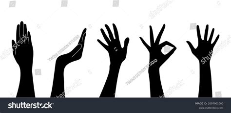 Human Hand Icon Collection Different Hands Stock Vector Royalty Free