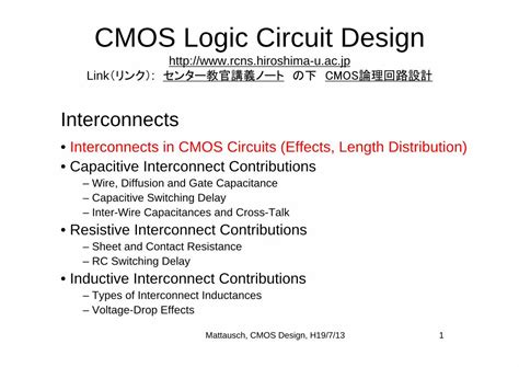 Pdf Cmos Logic Circuit Design Hiroshima Universityh19 7 13pdf2019