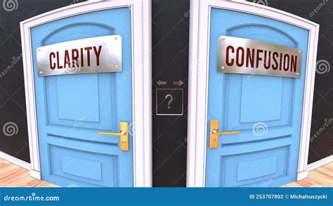 Clarity Confusion Outline Signpost With Two Arrows Stock Image