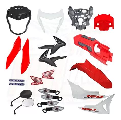Kit Carenagem Nxr 160 Bros 2019 Esdd Vermelha Roupa Adesivos Frete grátis