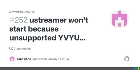 Ustreamer Won T Start Because Unsupported YVYU Format Issue Pikvm Ustreamer GitHub