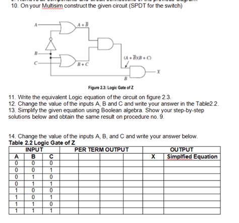 Solved 10 On Your Multisim Construct The Given Circuit