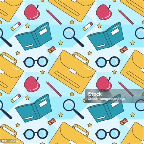 행복한 교사 원활한 패턴 디자인 교육 스타일 요소 템플릿 손으로 그린 만화 플랫 일러스트레이션 감사합니다에 대한 스톡 벡터 아트 및 기타 이미지 Istock