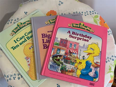 Big Bird Story Magic Book Set 1986 Vintage Sesame Street Rare Books No