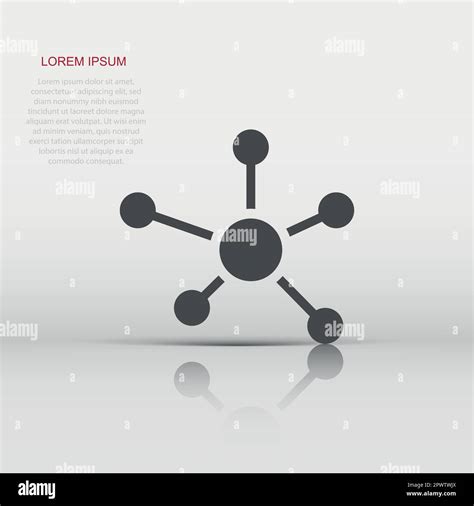 Vector Social Network Molecule Dna Icon In Flat Style Molecule Sign Illustration Pictogram
