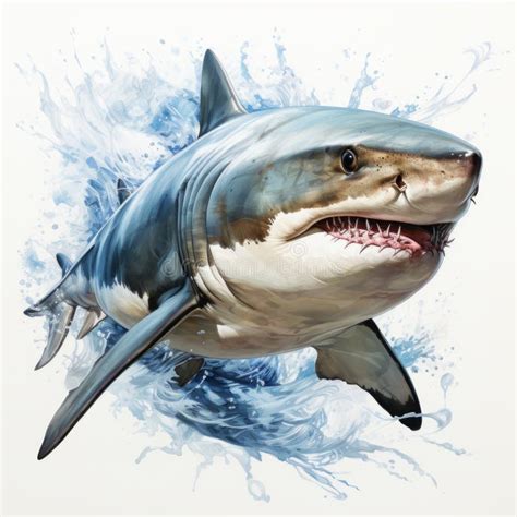 Fierce Shark With Razor Sharp Teeth Created With Generative Ai