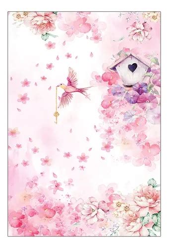 Painel De Festa Vertical 1 5x2 2 Jardim Passarinhos Rosa 05 MercadoLivre