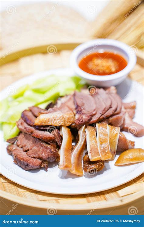Grilled Pork And Pork Offal With Sauce Stock Image Image Of Offal