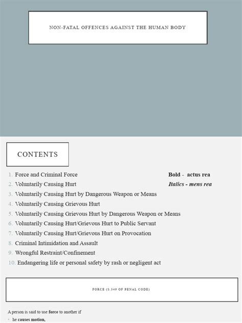 Topic 4 Non Fatal Offences Pdf Assault Fine Penalty