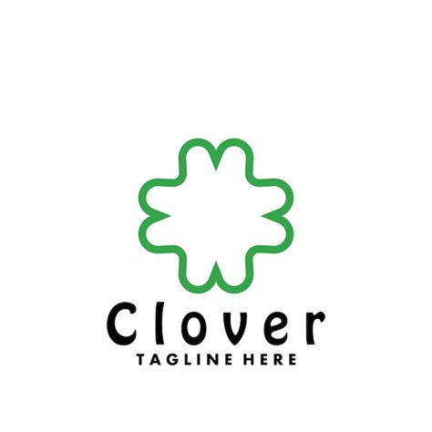 클로버 잎 녹색 로고 벡터 일러스트 디자인 서식 파일 프리미엄 벡터
