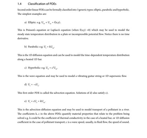 Solved 14 Classification Of Pdes Second Order Linear Pdes