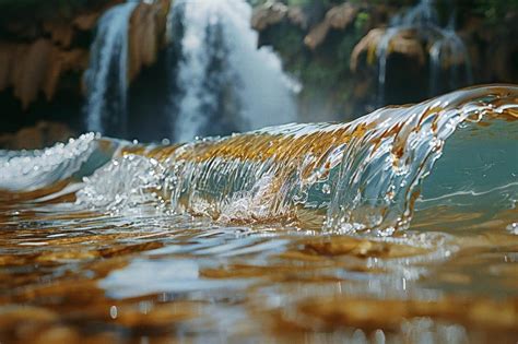 Closeup Of The Crest And Crease In An Ocean Wave Capturing Its Dynamic Movement And Detailed