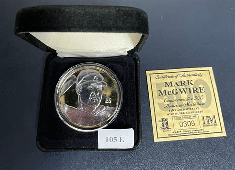 Sold Price Mark McGwire Commemorative 500 Homerun Medallion 24kt Gold
