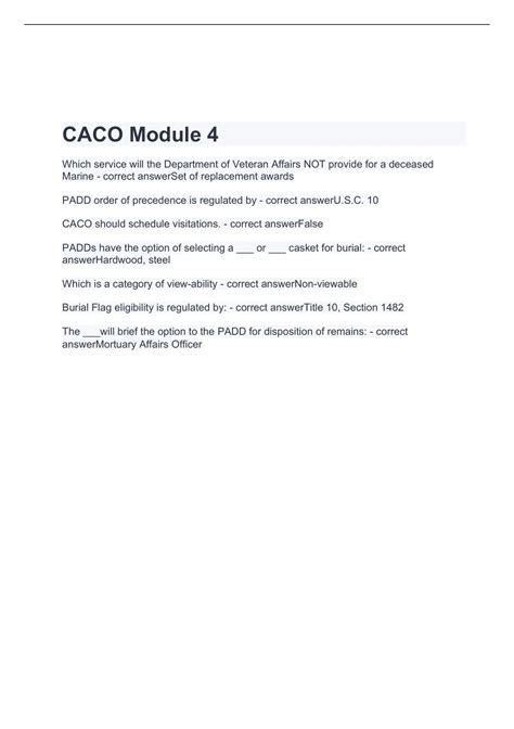 Caco Module 4 2023 With 100 Correct Questions And Answers Caco Module 4 Stuvia Us