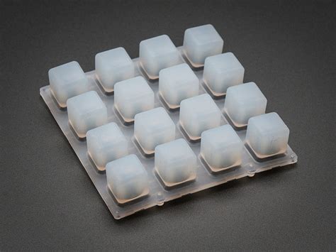 Silicone Elastomer 4x4 Button Keypad For 3mm Leds